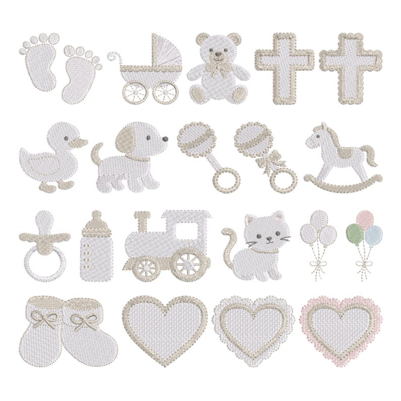 Luxe Baby Embroidery Designs Set: 15 Coordinating Designs, 6 Sizes ...