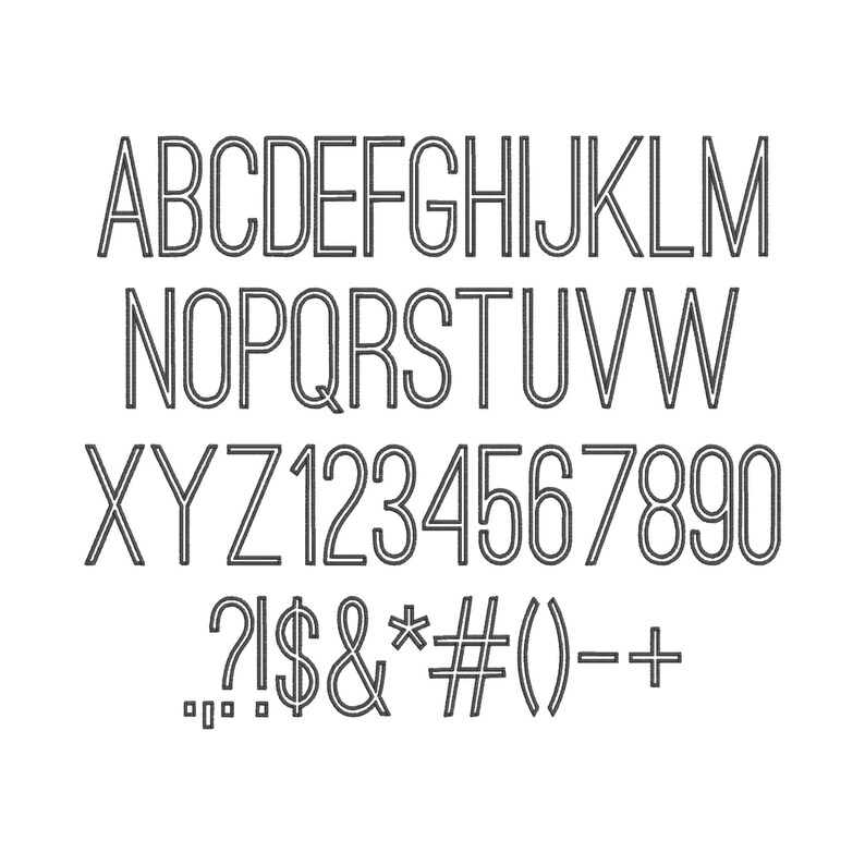 Font: skinny Pants Outline, 5 Sizes, Script Font, Thin & Slender Font ...