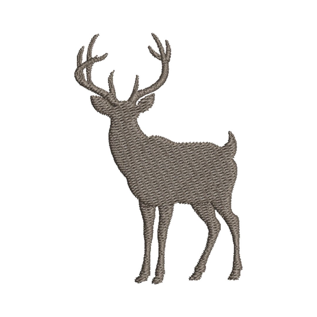 Big Buck Silhouette Embroidery Monogram File, 7 Sizes, Digital ...