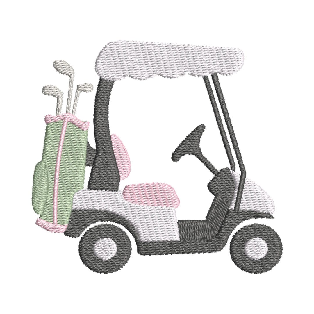 Golf Cart Embroidery Monogram File, Scalloped, 5 Sizes, Digital ...