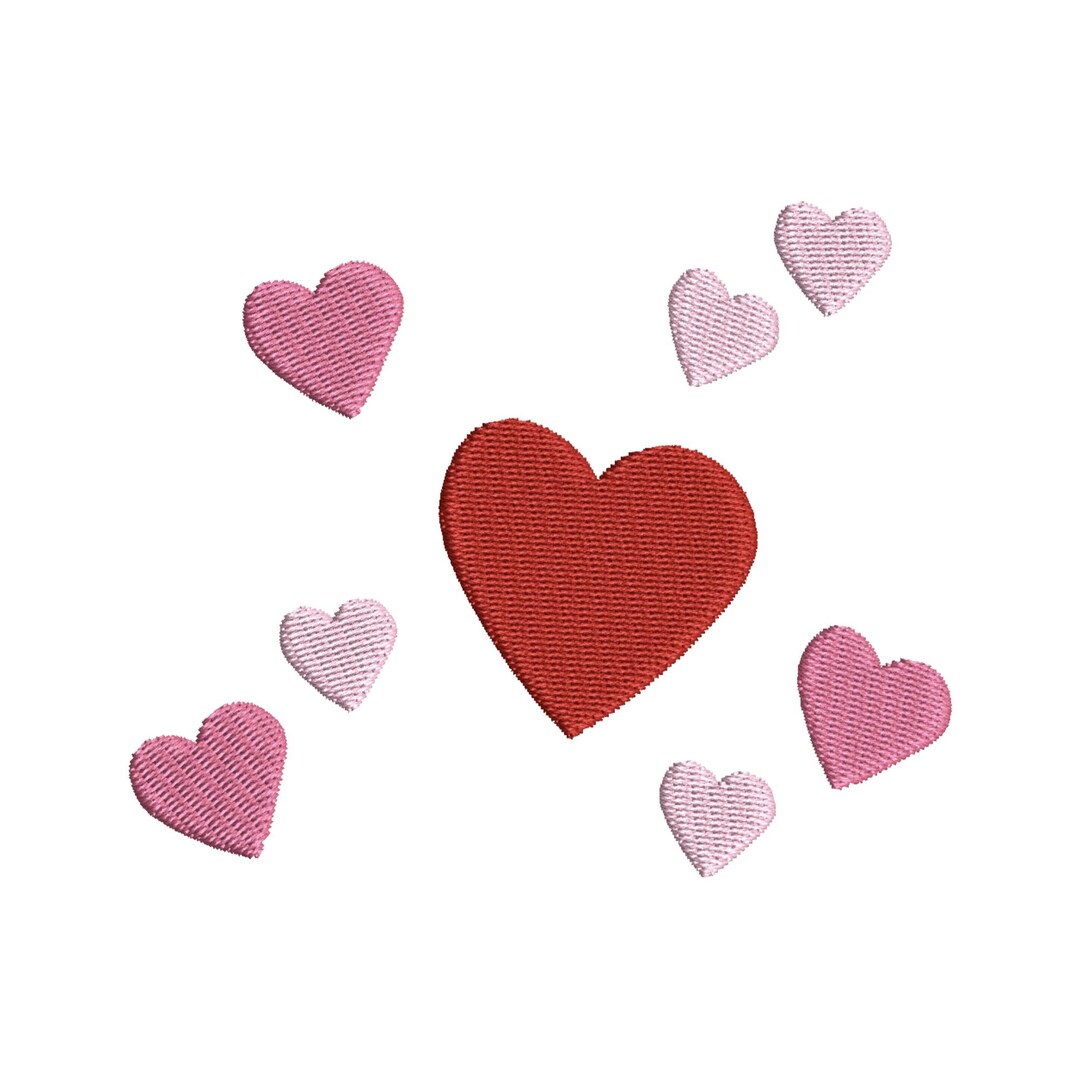 Heart Burst Heart Embroidery, Digital Embroidery Machine File, 5 Sizes ...