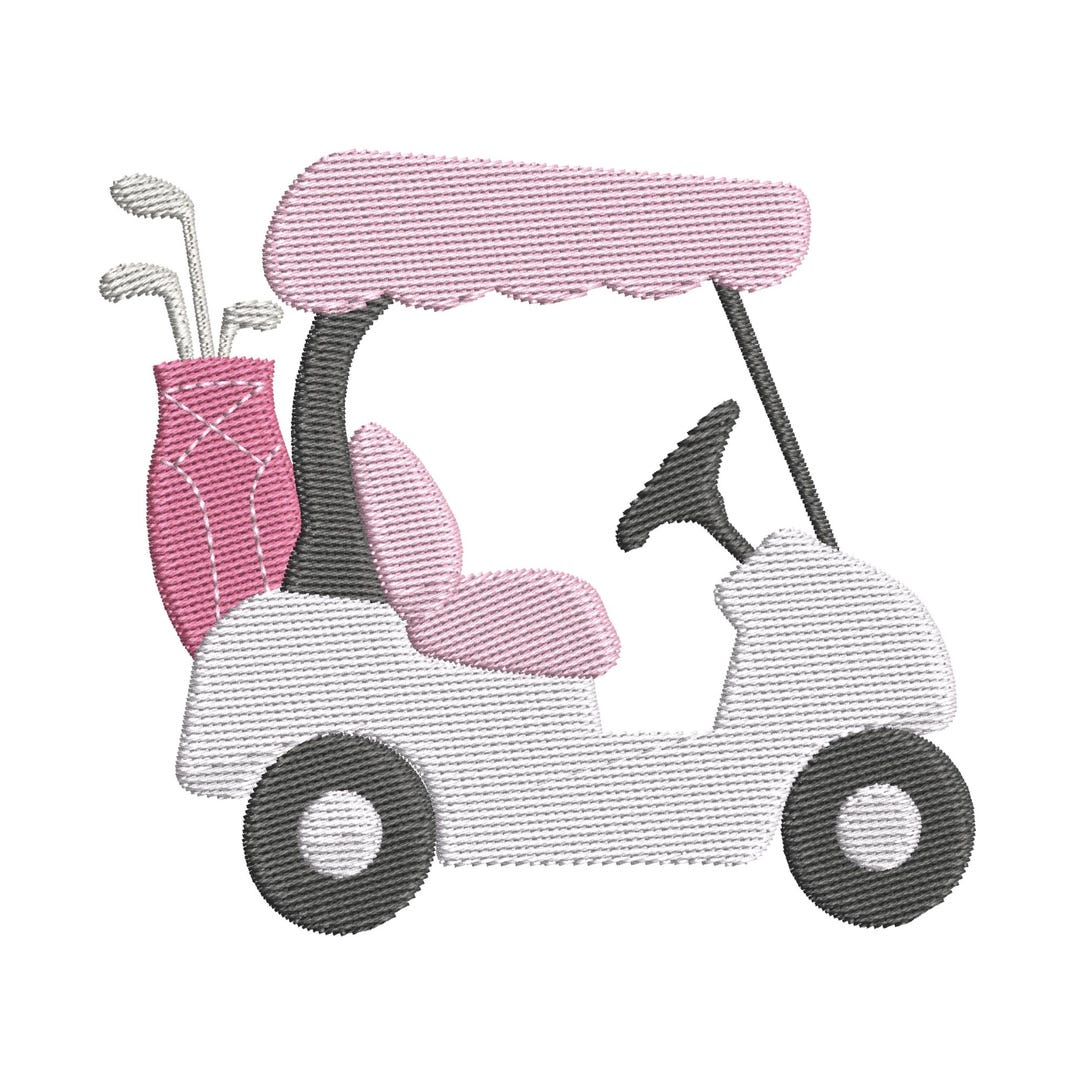 Girls Golf Cart Embroidery Monogram File, 5 Sizes, Digital Embroidery ...