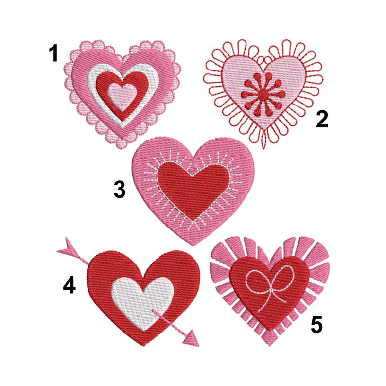 Heart Embroidery Design Files Bundle | Valentine Machine Embroidery ...
