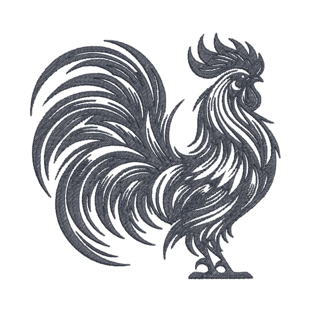 Rooster Filigree Embroidery Monogram File Digital Embroidery Machine ...