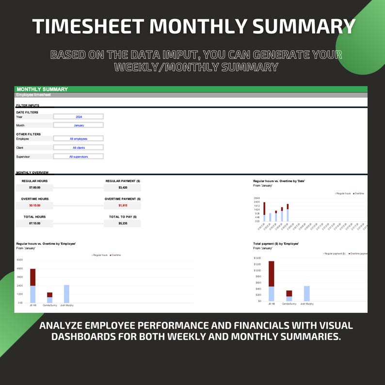 Timesheet Template Excel Template Google Sheets, Manage Work Hours ...