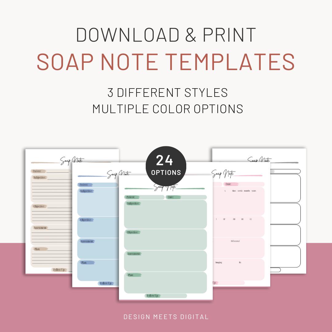 Printable SOAP Note Bundle | SOAP Note Template | Physician Assistant ...