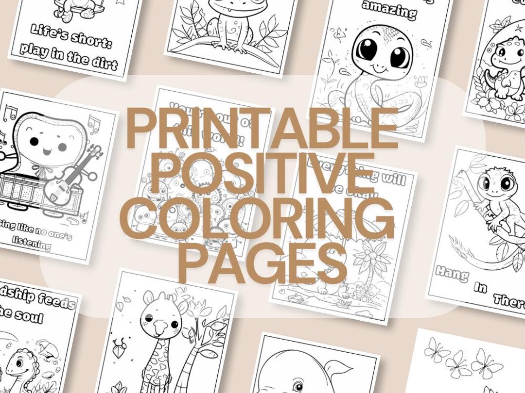Positive Vibes Coloring Pages | Coloring Book for All Ages | Anxiety ...
