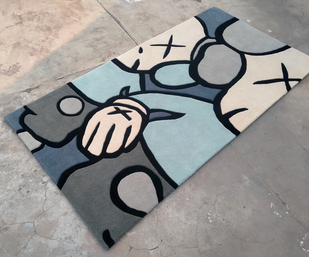 Kaws Designer Rug Custom Size Kaws Carpet, Modern Pop Art Decor Kaws ...