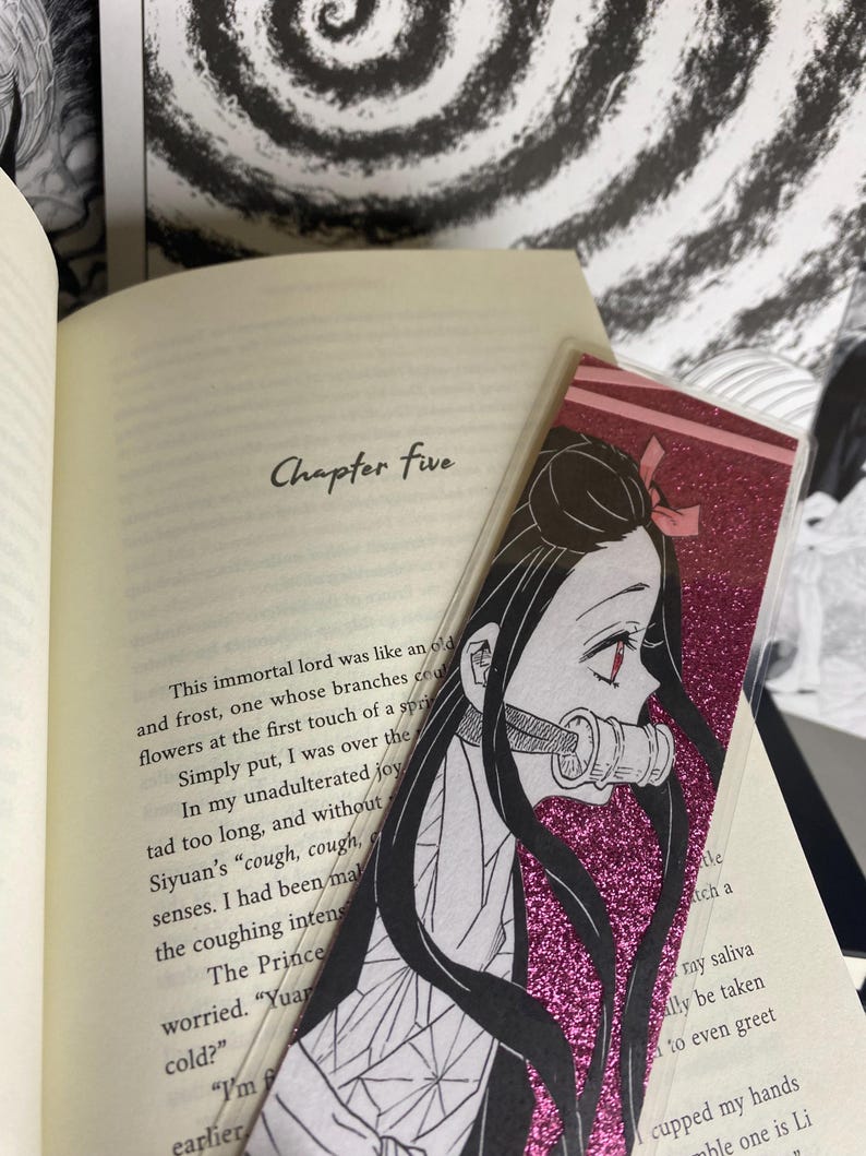 Nezuko Manga Bookmark ~ Demon Slayer, Nezuko Kamado, Double Sided, Pink ...