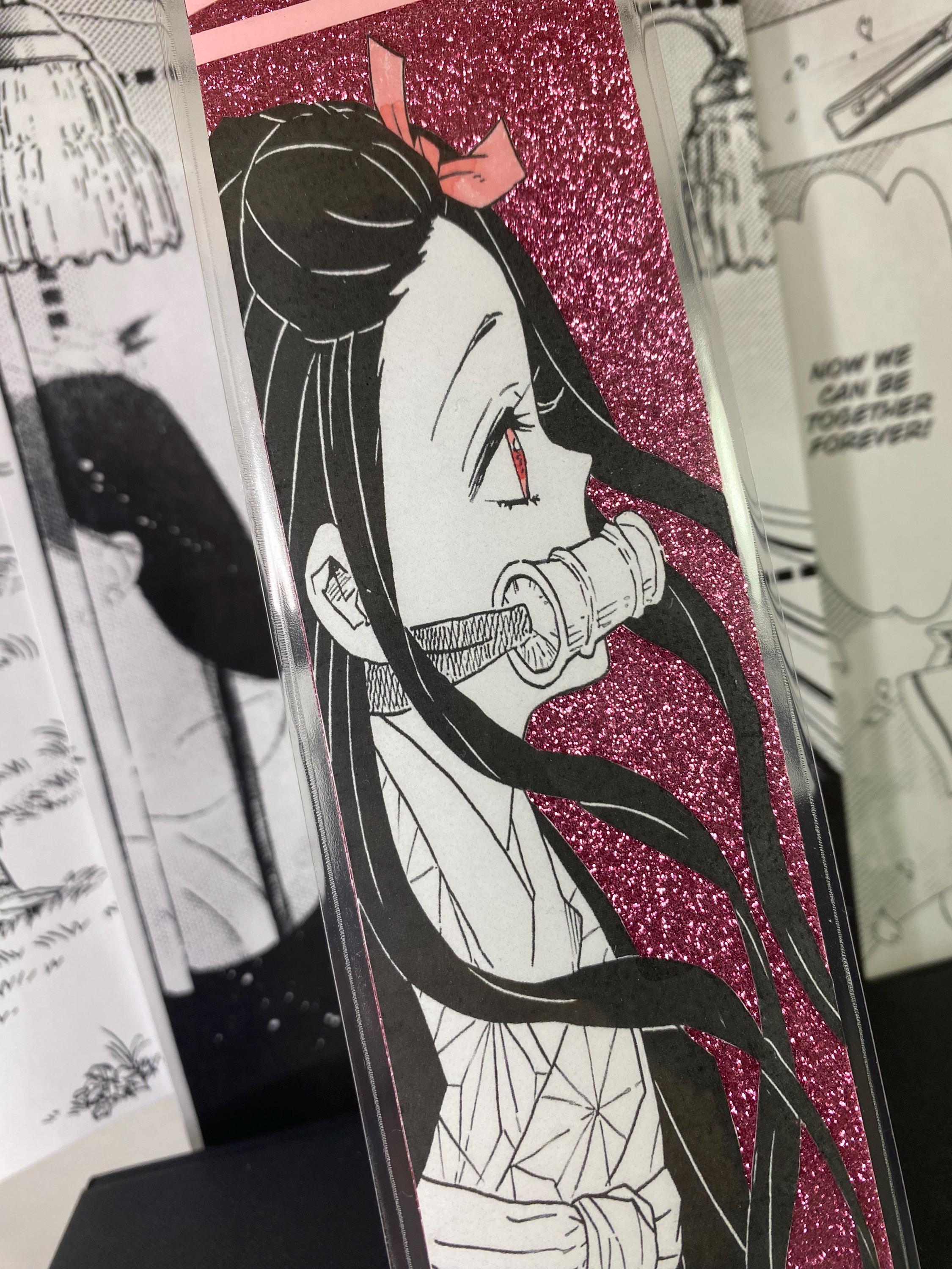 Nezuko Manga Bookmark ~ Demon Slayer, Nezuko Kamado, Double Sided, Pink ...