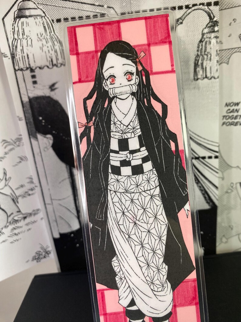 Nezuko Manga Bookmark ~ Demon Slayer, Nezuko Kamado, Double Sided, Pink ...