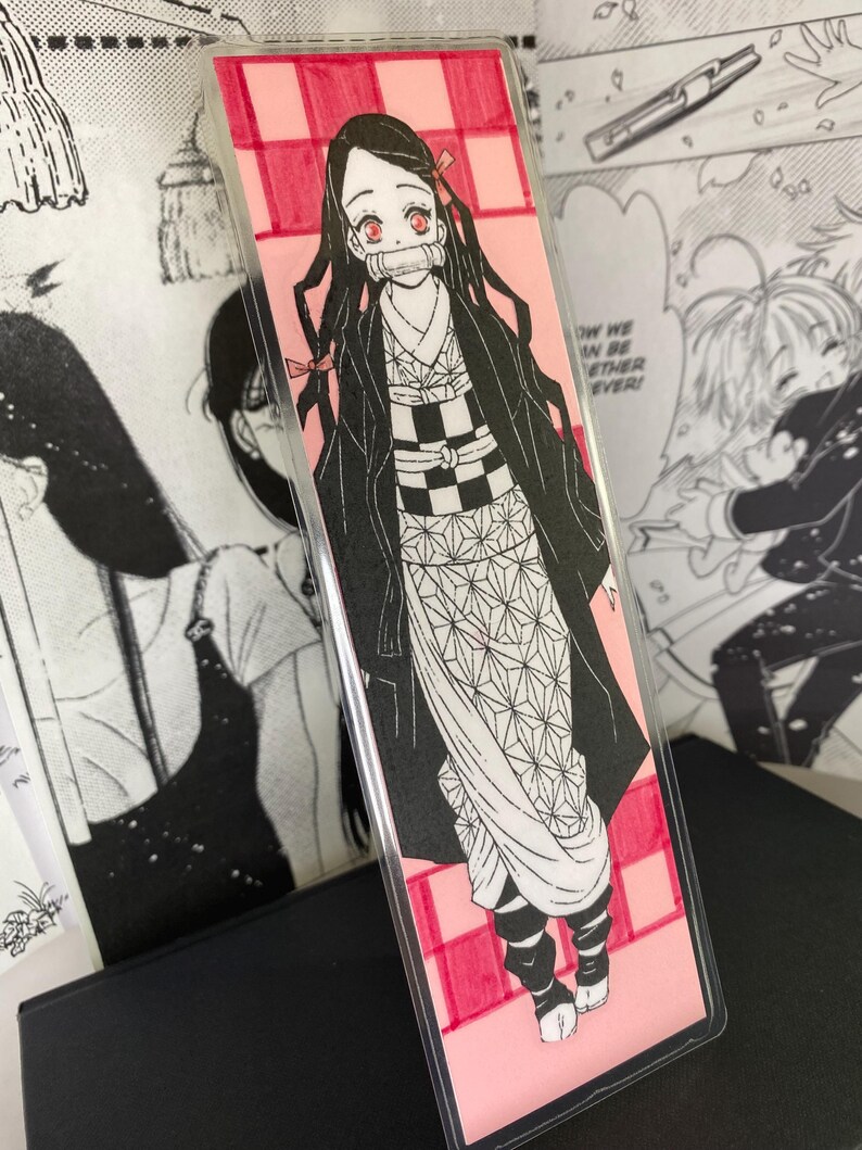 Nezuko Manga Bookmark ~ Demon Slayer, Nezuko Kamado, Double Sided, Pink ...