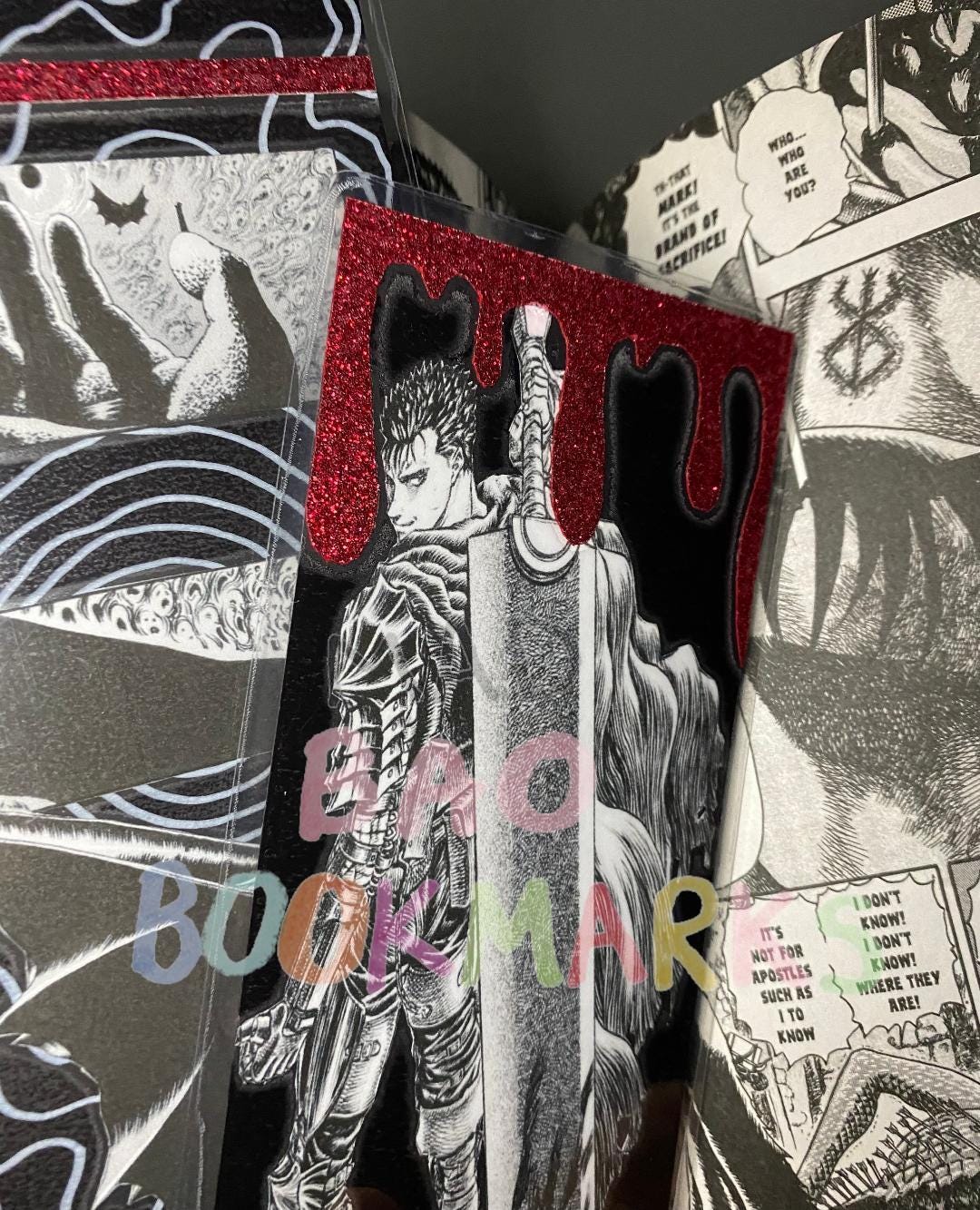 Guts Berserk Dripping Blood Specialty Manga Bookmark, Gift, Brand of ...