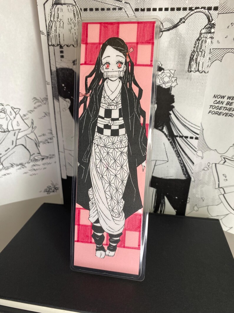 Nezuko Manga Bookmark ~ Demon Slayer, Nezuko Kamado, Double Sided, Pink ...