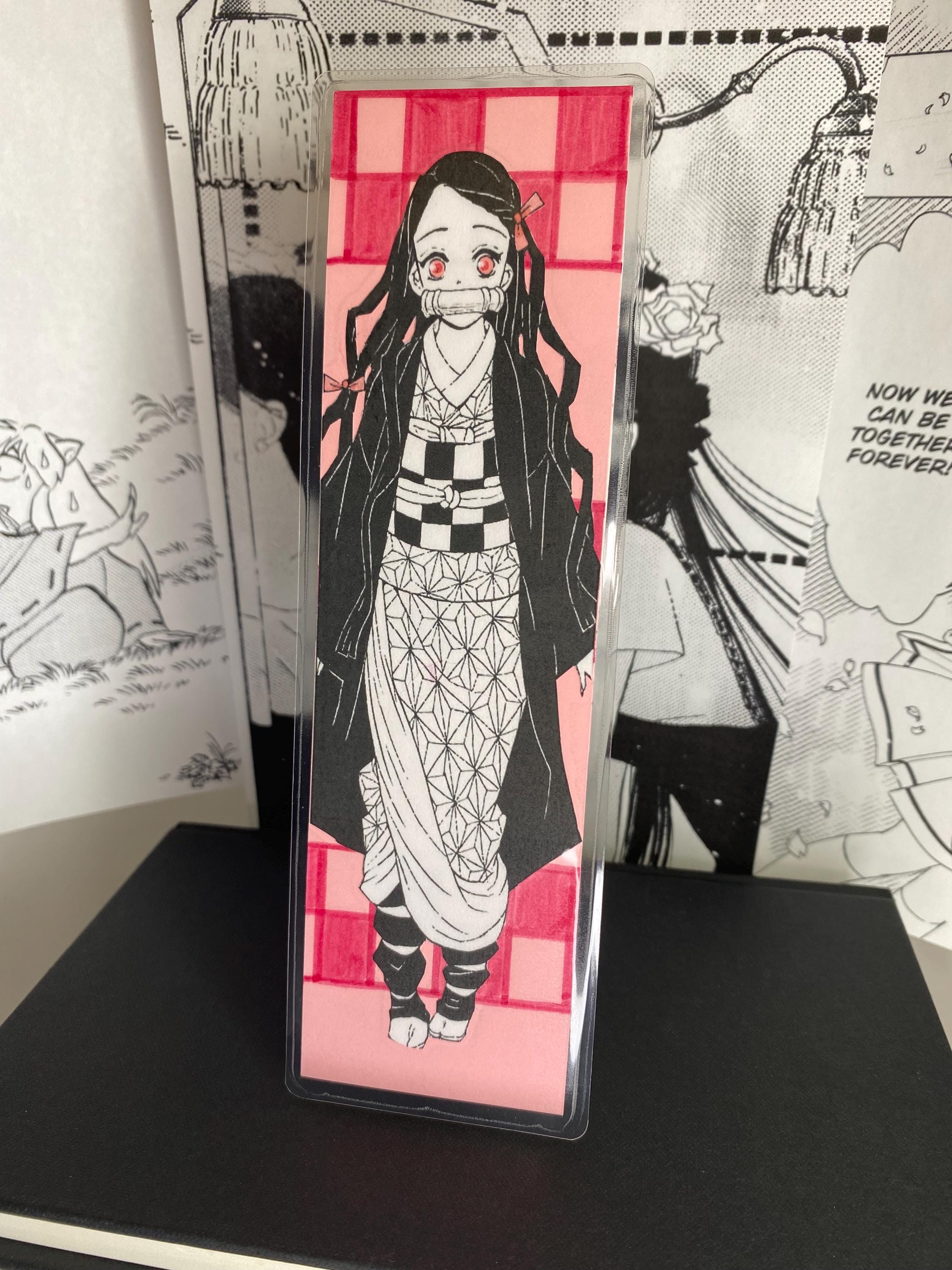 Nezuko Manga Bookmark ~ Demon Slayer, Nezuko Kamado, Double Sided, Pink ...