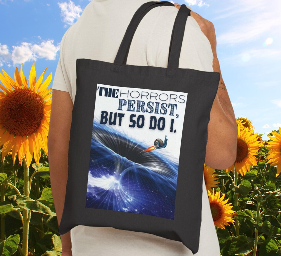 The Horrors Persist Snail Tote Bag, Dark Humor, Emo Goth, Elder Emo ...