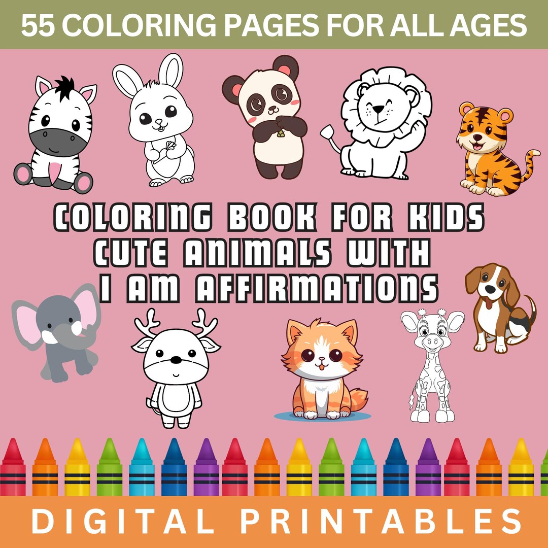 55 Printable Coloring Sheets for Kids Cute Animals With I Am ...