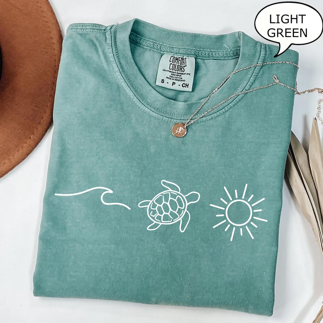 Comfort Colors® Ocean Turtle Sun T-shirt, Summer Shirt, Gift for Women ...