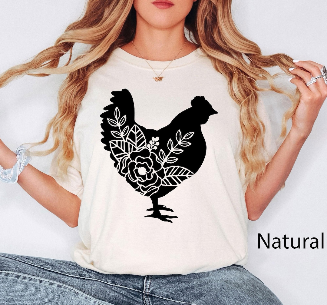 Floral Chicken Shirt, Chicken Shirt, Farm Shirt, Chicken Lover Shirt ...