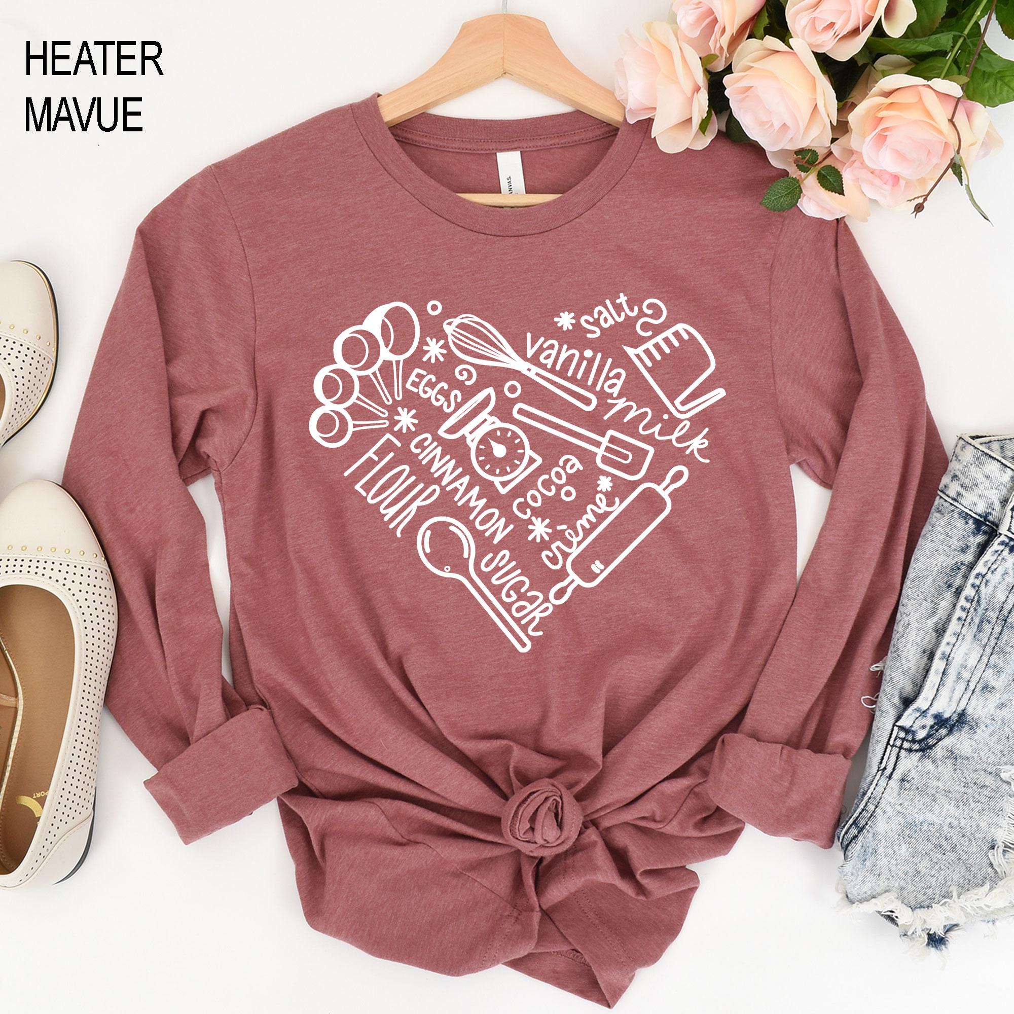 Bakery Heart Sweatshirt, Baking Lover Sweatshirt, Baking T-shirt, Baker ...