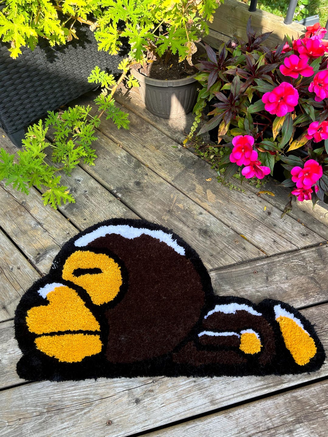 Handcrafted Bape-inspired Plush Floor Mat - Etsy