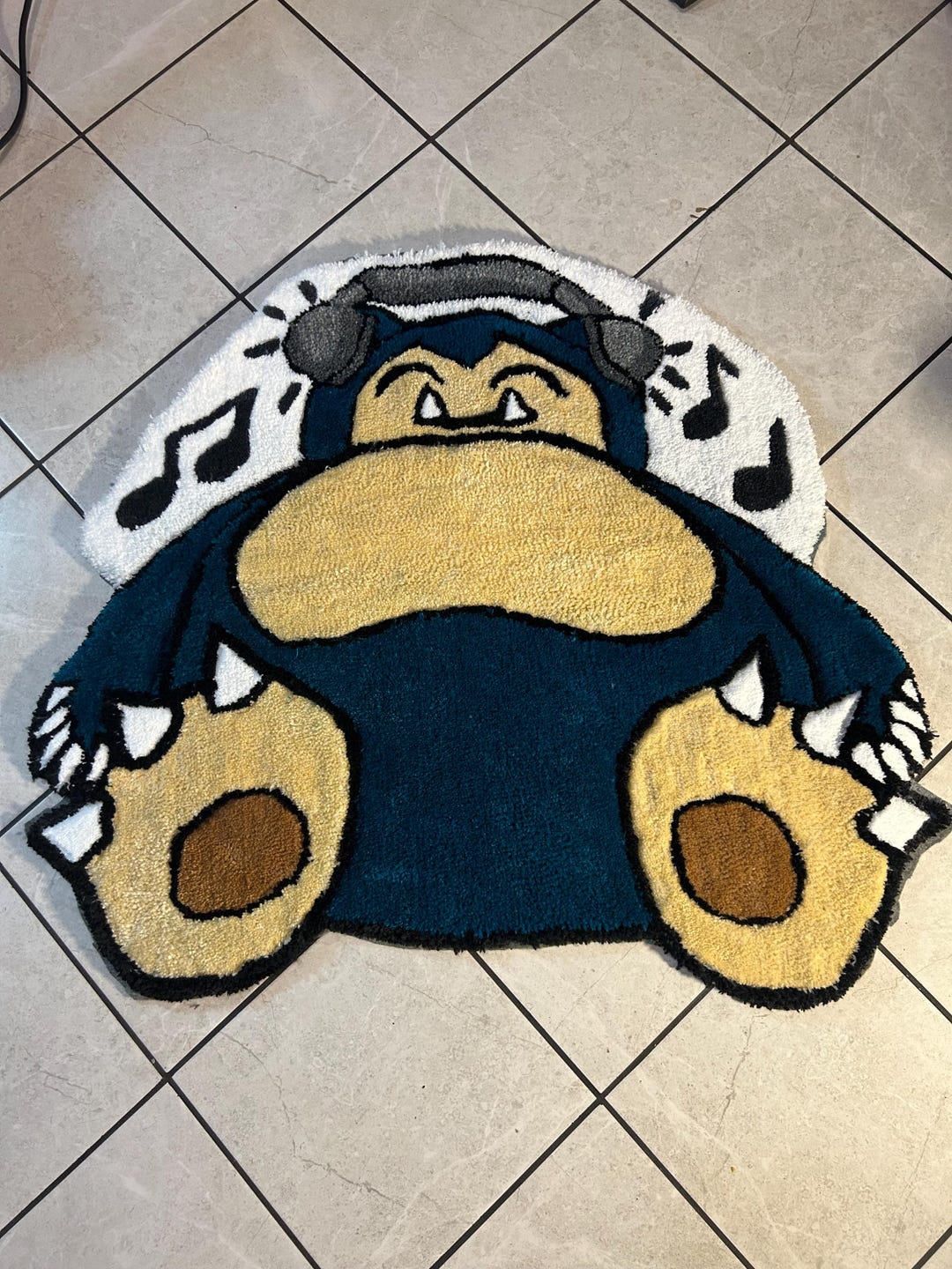 Handcrafted Snorlax Pokémon-inspired Plush Floor Mat - Etsy