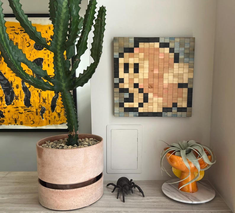 Handcrafted Wood and Epoxy 8-bit Pixel Art Cheep Cheep (fish), Super ...