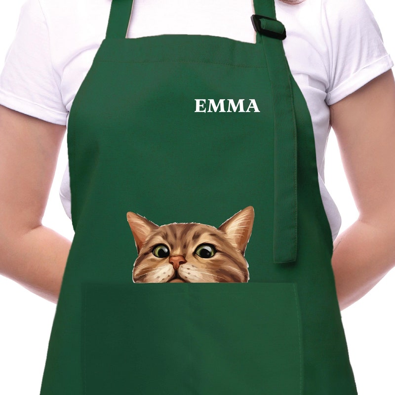 Cat Apron With Custom Name - Etsy