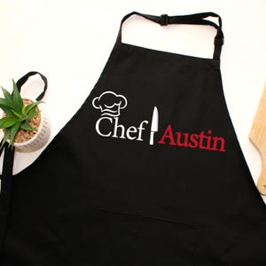 Personalized Chef Apron, Custom Chef Apron, Personalized Kitchen Apron ...