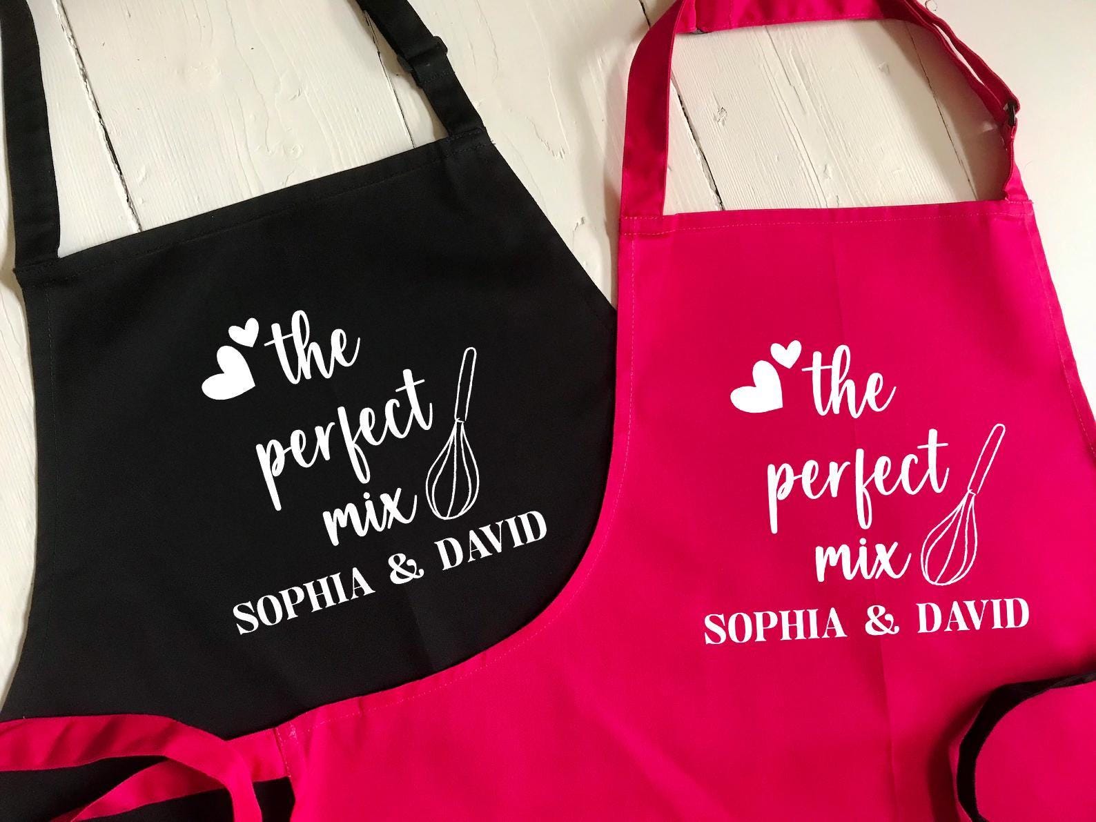 Custom Matching Aprons for Valentines, Personalized Apron for Boyfriend ...
