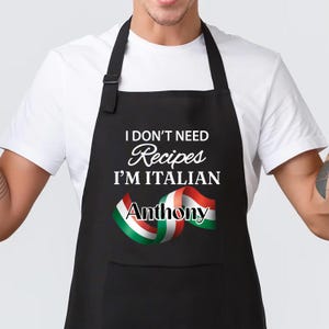 Italian Apron, Recipe Apron, Custom Italian Apron, Personalized Apron ...