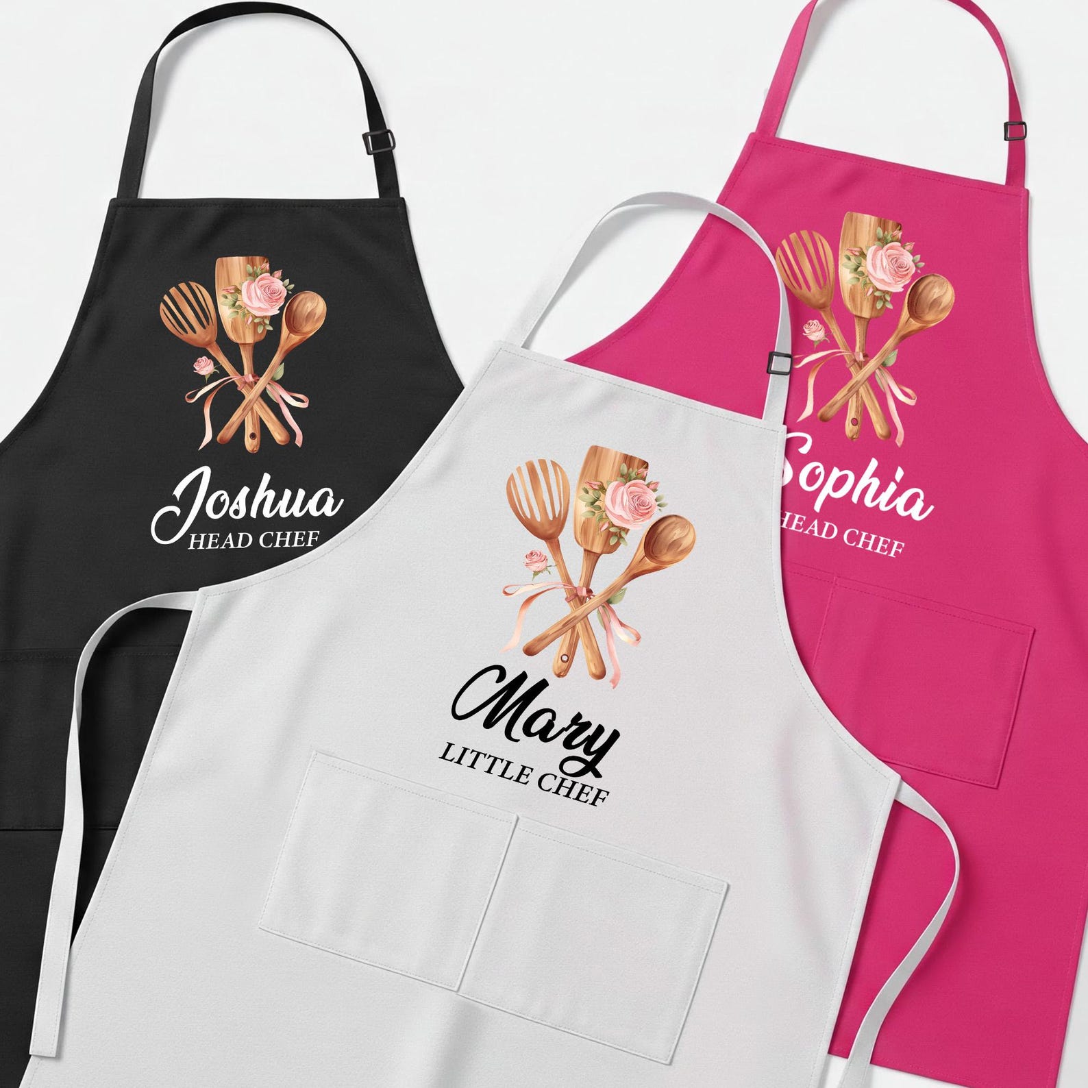 Custom Family Aprons for Dad Mom Kids, Matching Aprons for Mom Daughter ...
