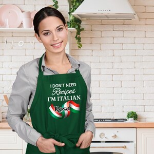 Italian Apron, Recipe Apron, Custom Italian Apron, Personalized Apron ...