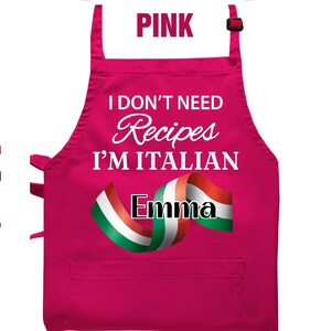 Italian Apron, Recipe Apron, Custom Italian Apron, Personalized Apron ...