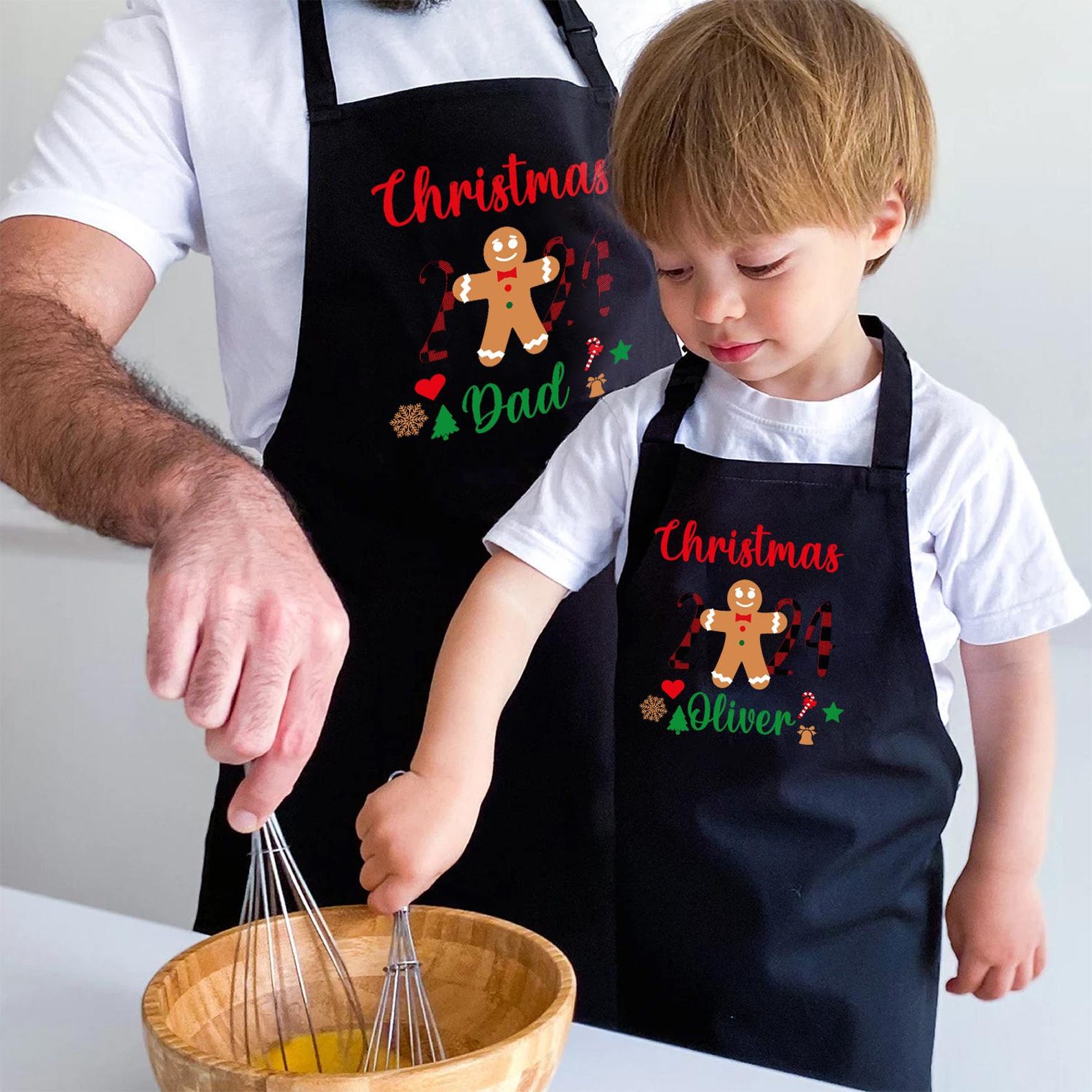 Custom Christmas Kitchen Aprons for Family, Christmas Gift Ideas ...