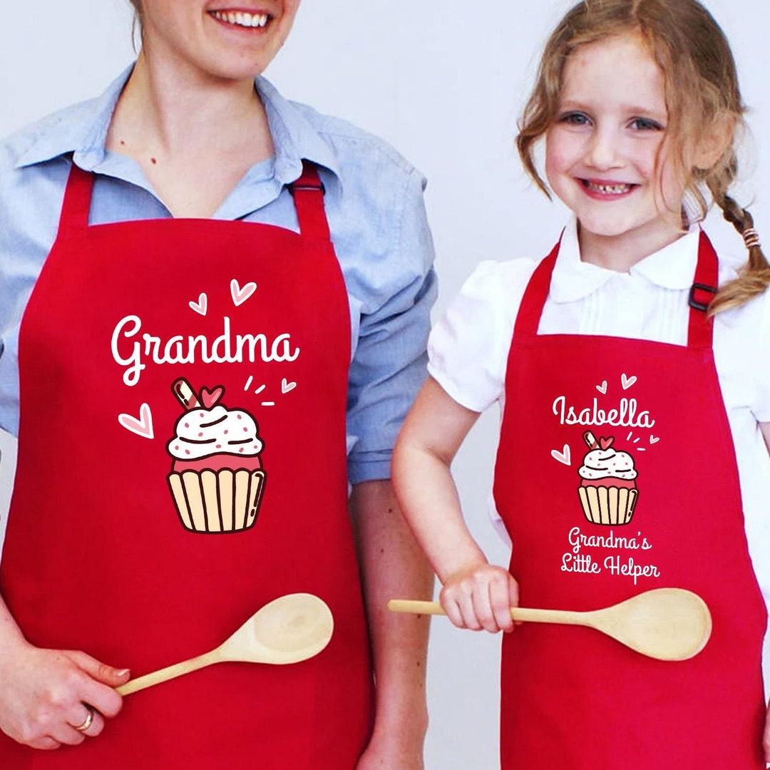 Custom Grandma and Grandchild Apron, Mom and Daughter Matching Aprons ...