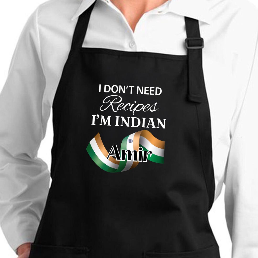 Custom Indian Apron, Recipe Apron, Personalized Apron for Indian Chef ...