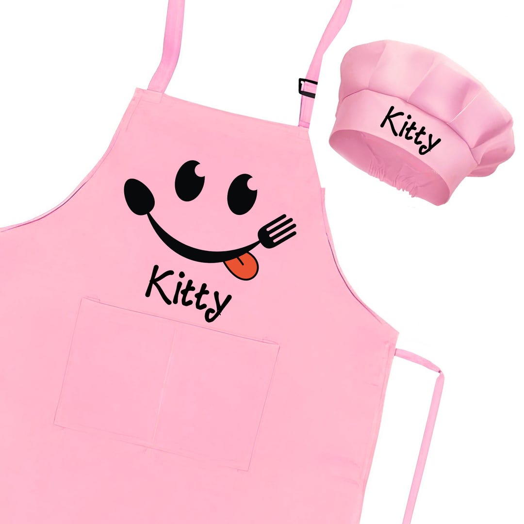 Children Apron With Cute Characters,personalised Kids Apron and Hat ...