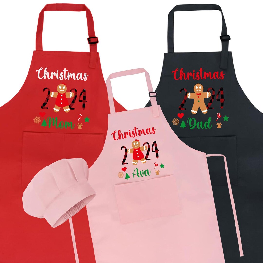 Custom Christmas Kitchen Aprons for Family, Christmas Gift Ideas ...