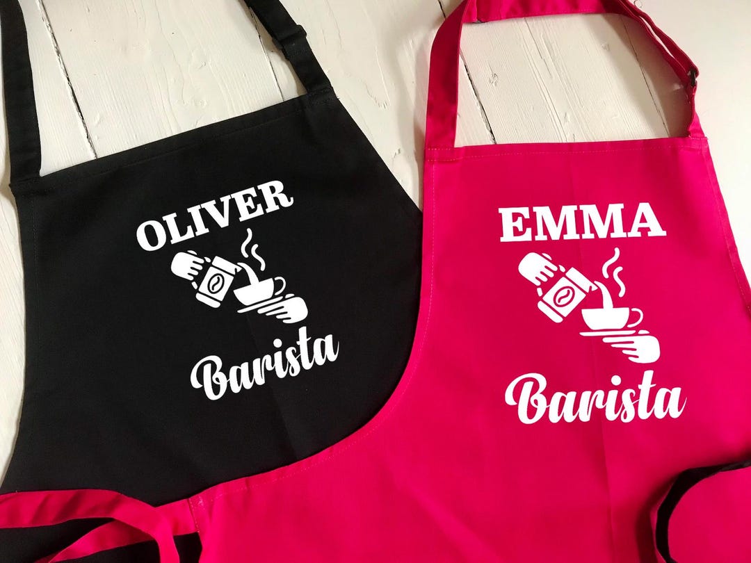 Personalized Barista Apron, Custom Coffee Shop Uniform, Customizable ...