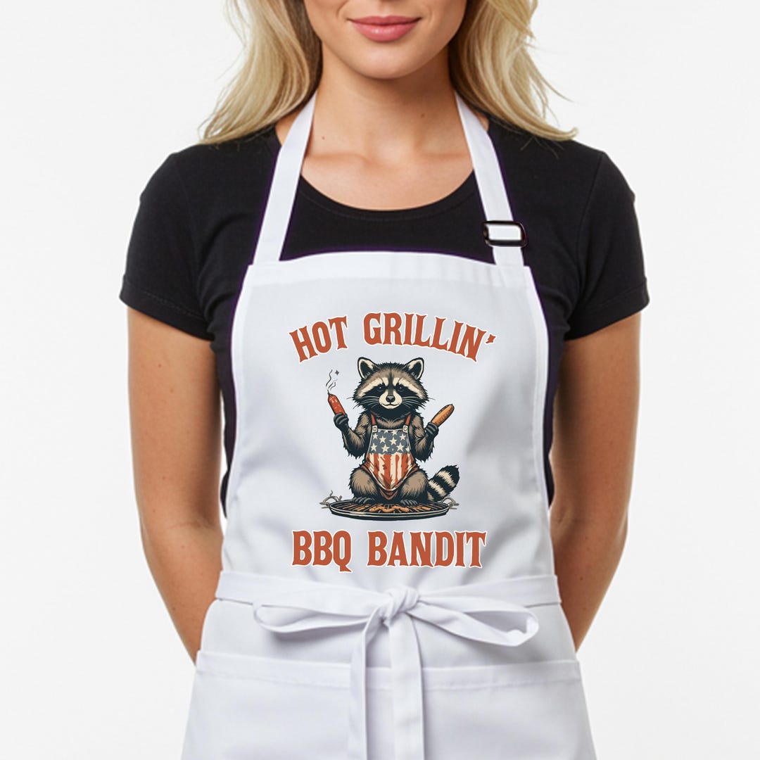 Cute Funny Raccoon Graphic Apron, Christmas Apron Gift for Grandma, BBQ ...