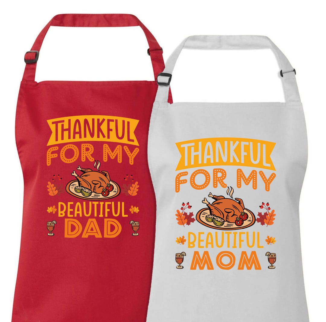 Custom Thanksgiving Family Matching Aprons for Mom, Cute Funny Turkey ...