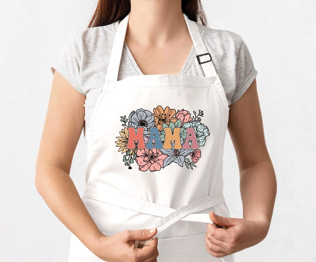 Mama With Wild Flowers Apron for Mom, Spring Women Apron for Her ...