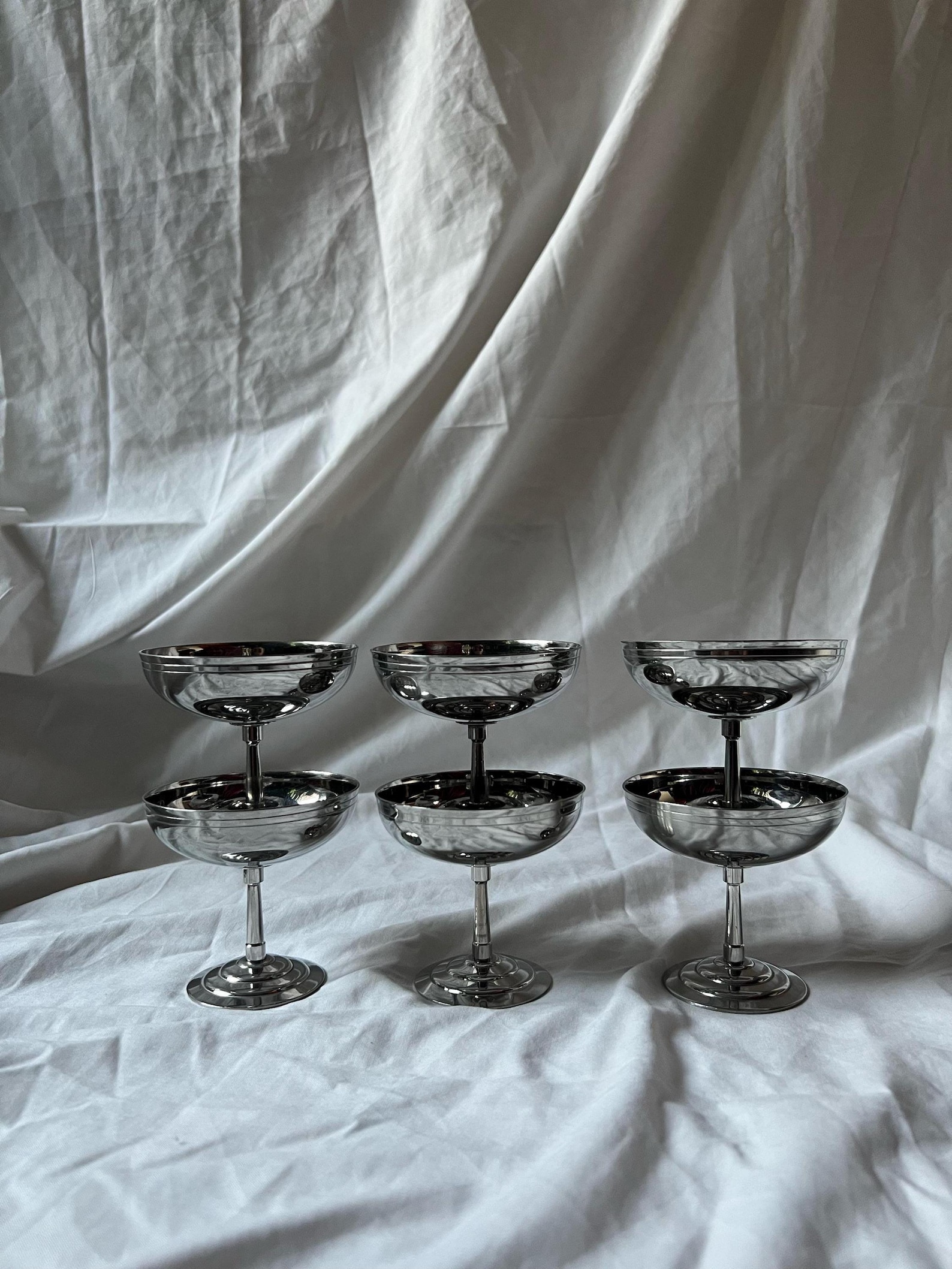 Vintage Ice Cream Cups Letang Remy Set of 6 | French 18/10 Inox Dessert ...