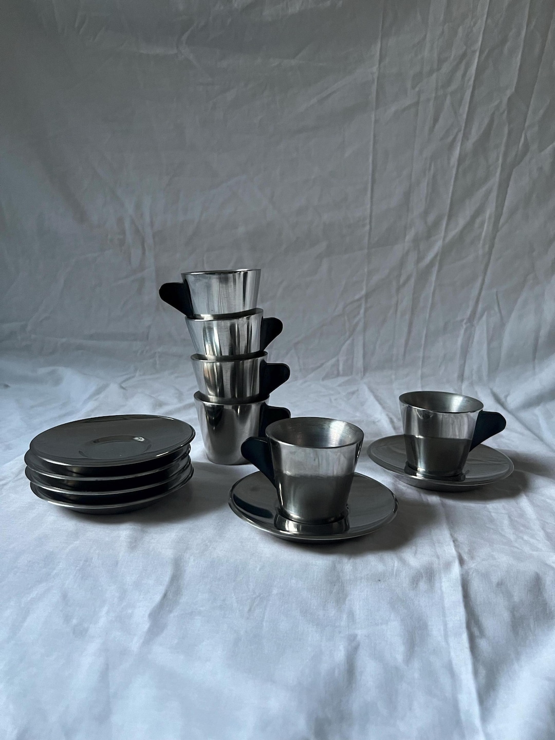 Vintage IKEA Espresso Cup Set | 1990s Stainless Steel Modernist Design ...