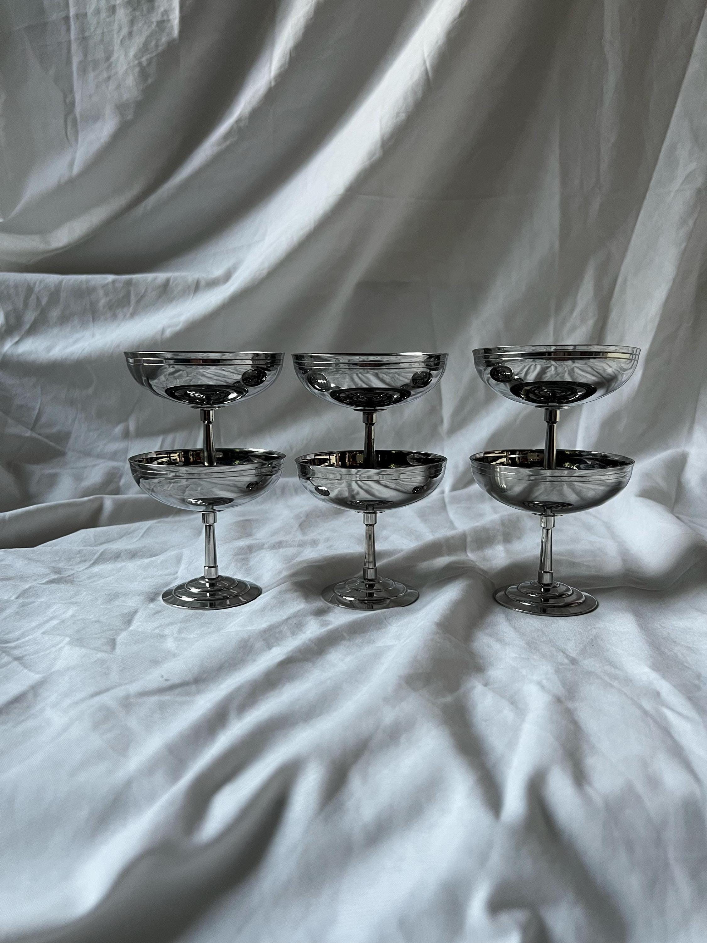Vintage Ice Cream Cups Letang Remy Set of 6 | French 18/10 Inox Dessert ...