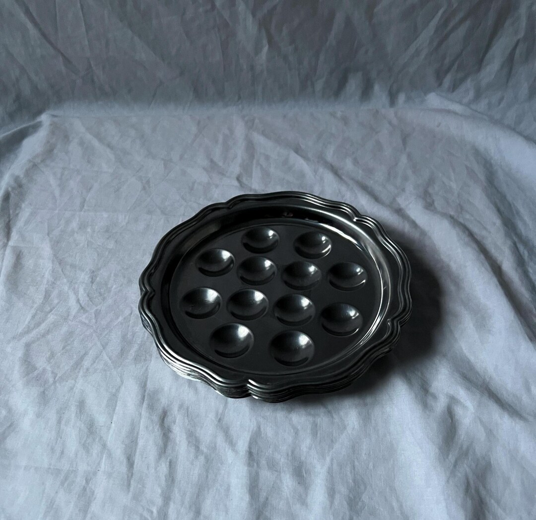 Vintage French Stainless Steel Escargot Plates Set of 6, Midcentury ...