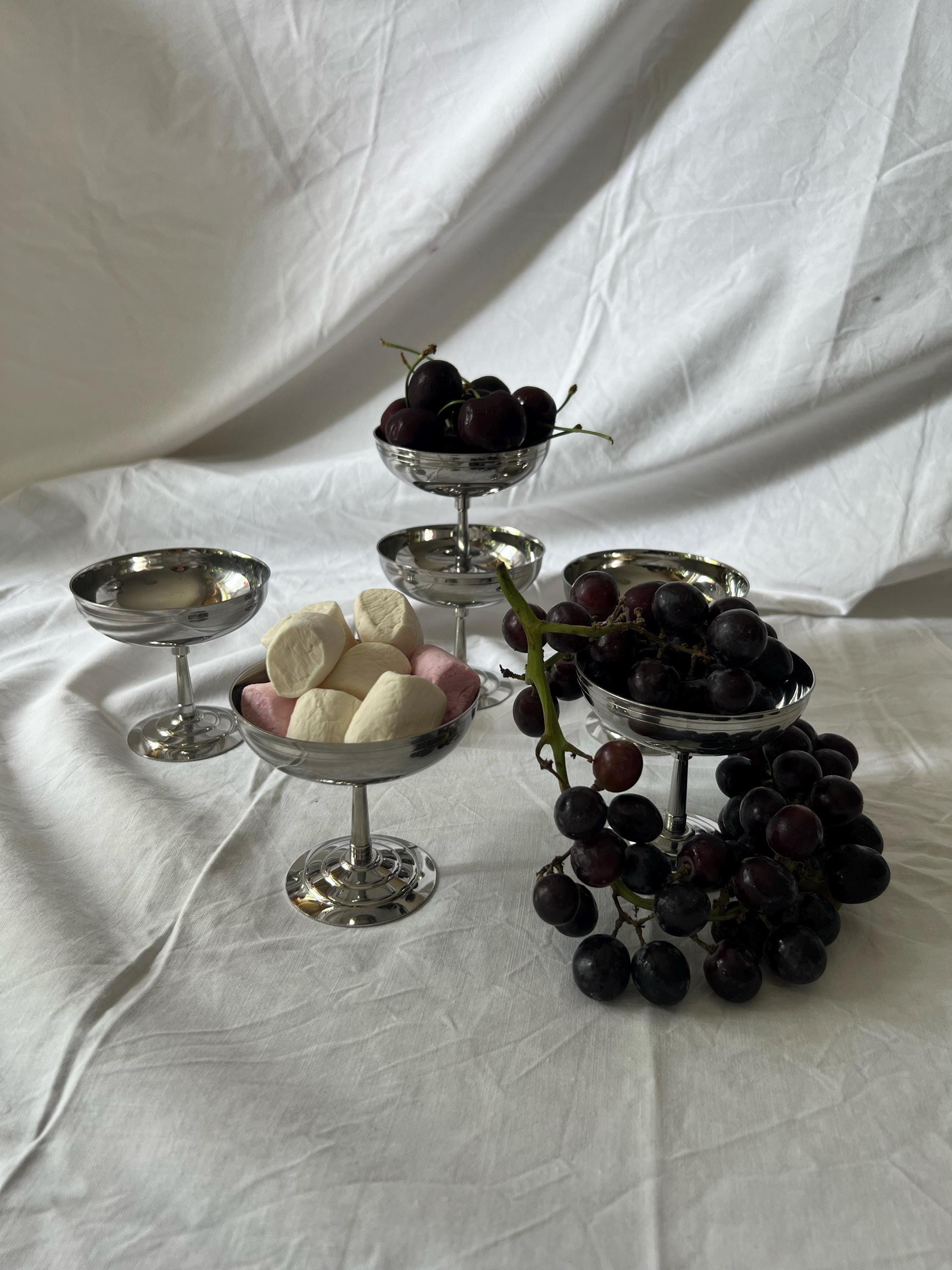 Vintage Ice Cream Cups Letang Remy Set of 6 | French 18/10 Inox Dessert ...