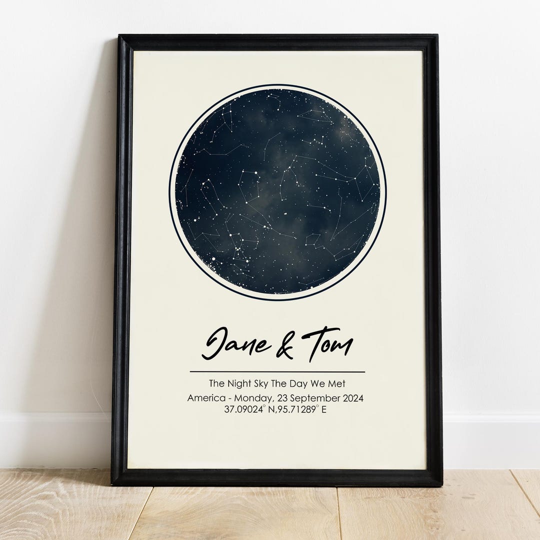 Custom Star Map Print, Night Sky Print, Star Map Poster, Wedding Gift ...