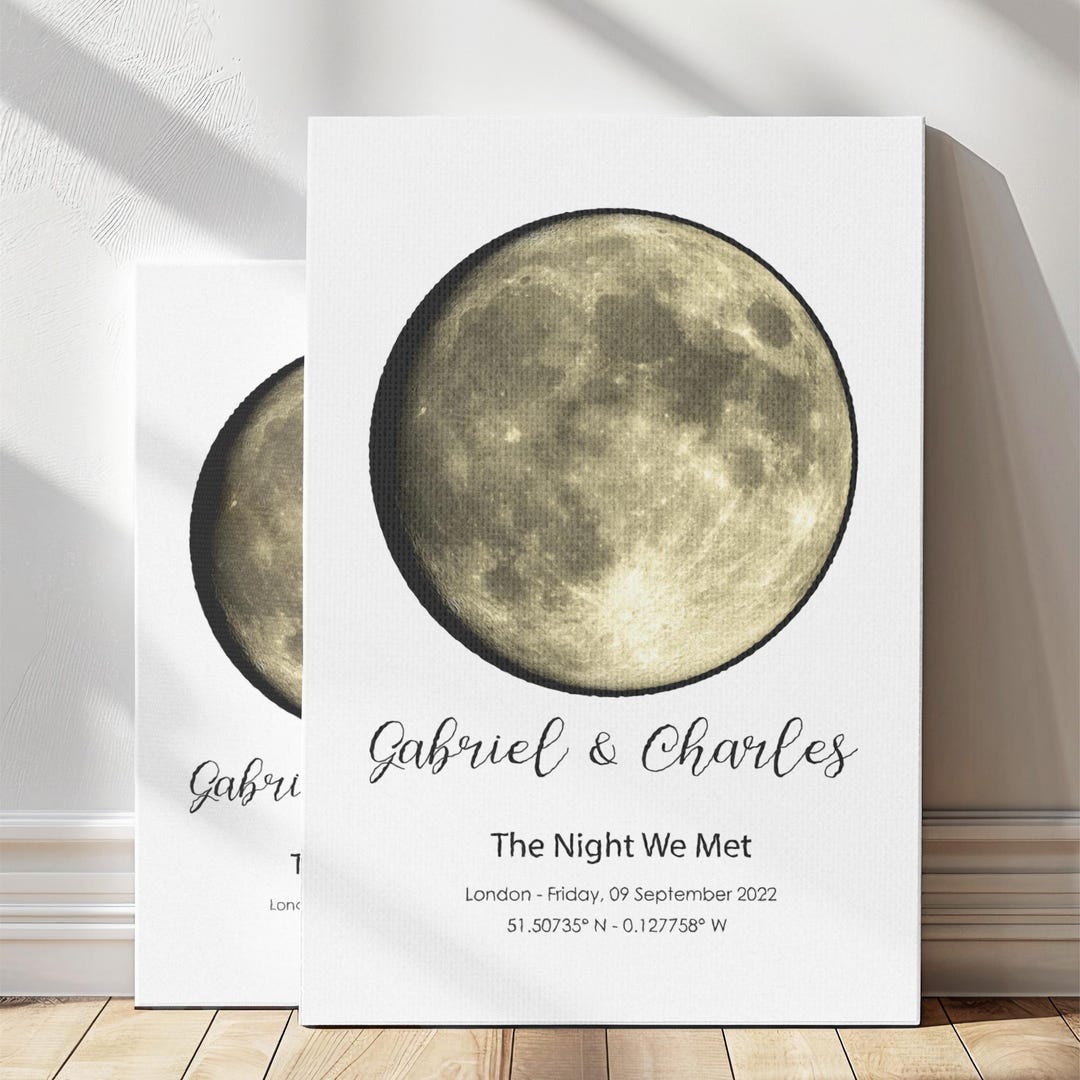 Custom Moon Phase Print, Personalized Canvas, Moon Phase Print, Canvas ...